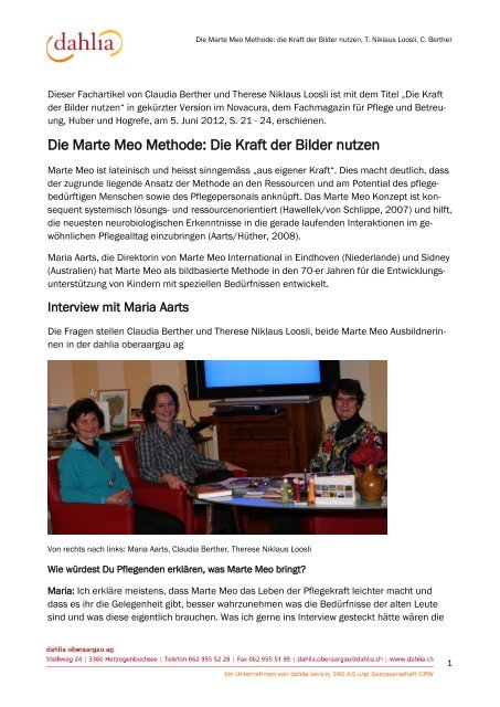 Die Marte Meo Methode - Die Kraft der Bilder nutzen (Nova 05.06