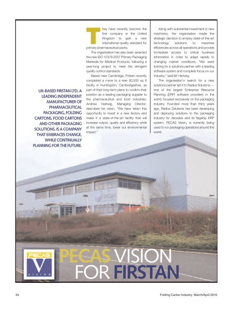 PECAS Vision for Firstan - Radius