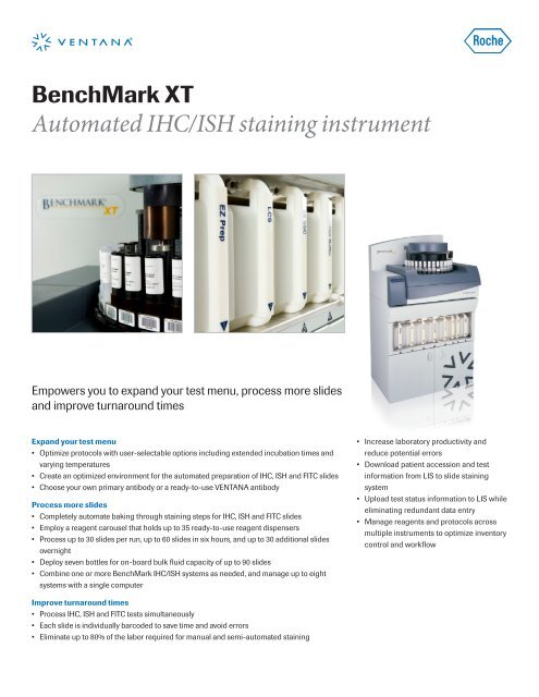 BenchMark XT Brochure - Ventana Medical Systems