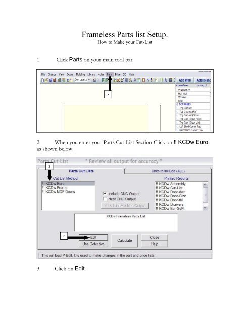 Setting Up Euro Cut List KCD Software setting-up-euro-cut-list-kcd-software