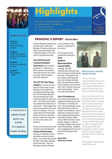 Highlights - Sydney Secondary College Leichhardt Campus