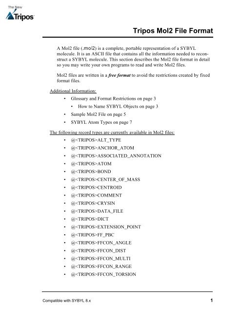 Tripos Mol2 File Format