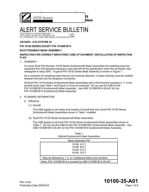 Alert SB - AVOX Systems, Inc.
