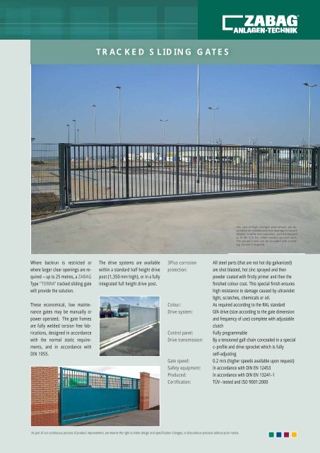 telescopic tracked sliding gates