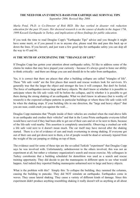 Earthquake Safety Tips Triangle Of Life