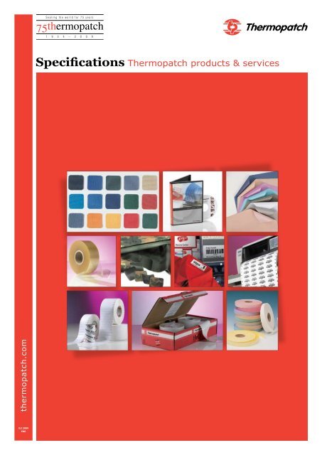 Specifications Thermopatch products & services - Harmsen