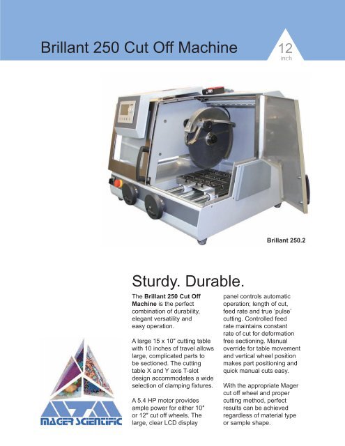 Brillant 250 Cut Off Machine Sturdy. Durable. - Mager Scientific