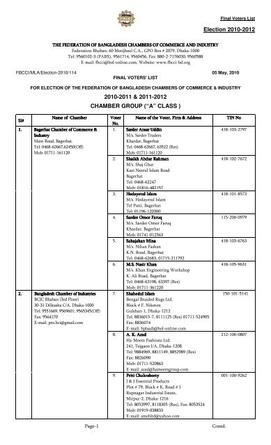 Election 2010-2012 2010-2011 & 2011-2012 CHAMBER ... - fbcci