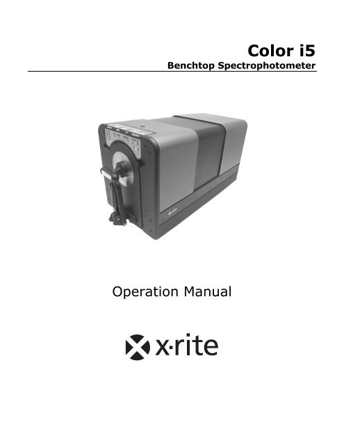 Color i5 Manual - X-Rite
