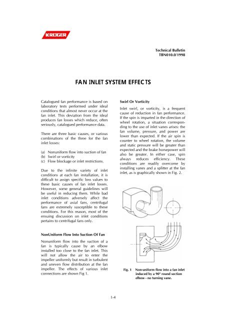 FAN INLET SYSTEM EFFECTS