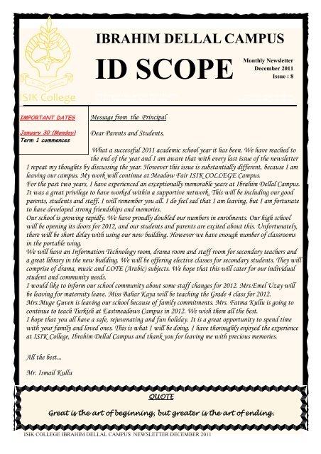 ibrahim dellal campus id scope - ISIK College