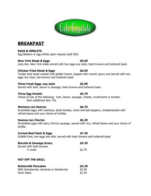 BREAKFAST - Spotlight 29 Casino