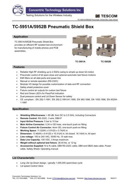 Download Data Sheet - RF Shield Box by Concentric Technology ...