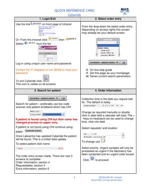 QUICK REFERENCE CARD Cyberlab