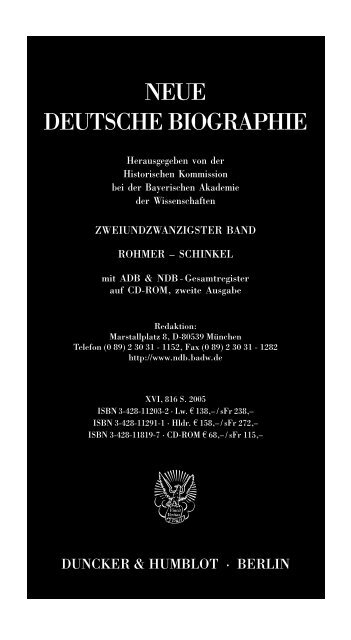 Neue Deutsche Biographie - NDB - Band 22