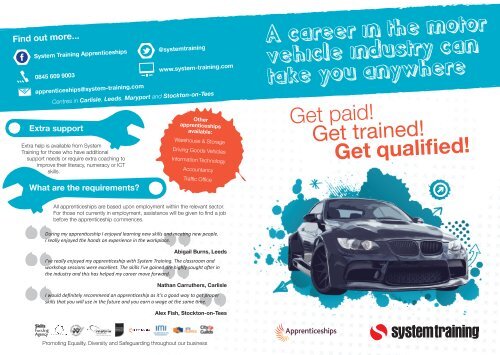 our Motor Vehicle apprenticeship leaflet - System Training
