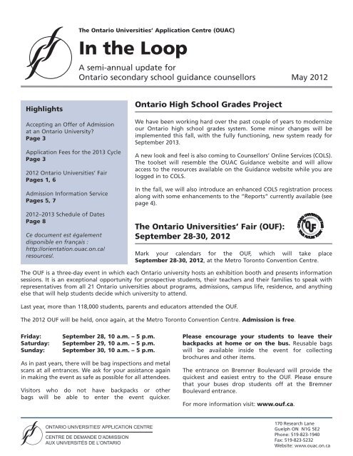View PDF File - Ontario Universities' Application Centre