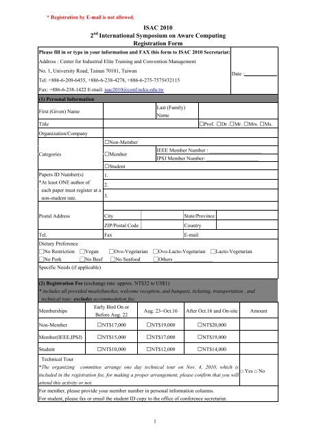 Please fill in or type with capital letters and return this form either ...