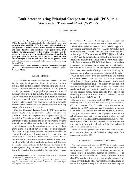 Fault detection using Principal Component Analysis (PCA) in a ...