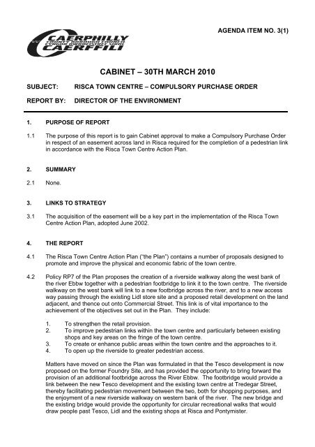 Risca Town Centre - Compulsory Purchase Order