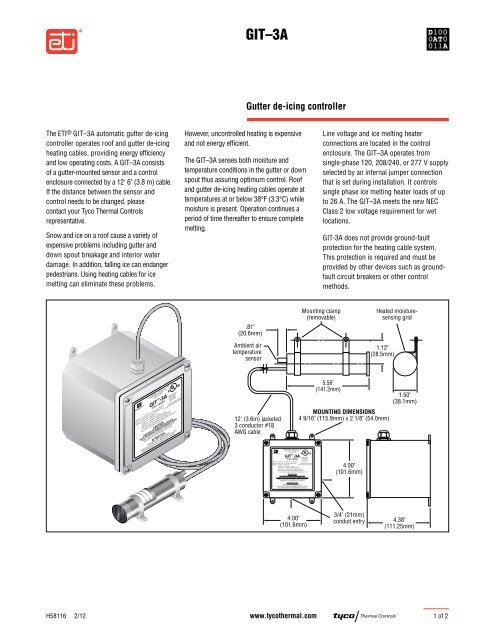 GIT–3A - Tyco Thermal Controls