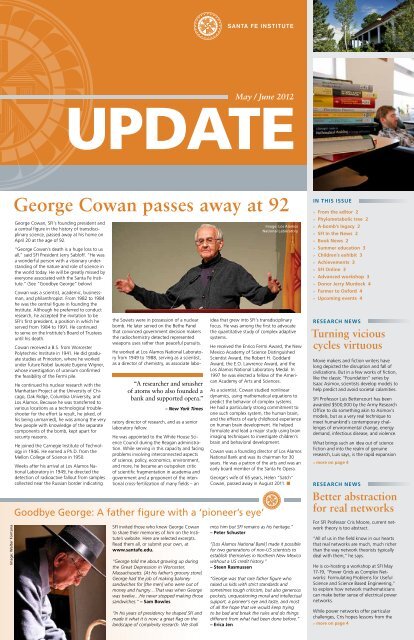 George Cowan passes away at 92 - Santa Fe Institute