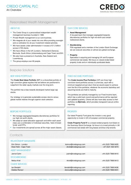 CREDO CAPITAL PLC - Old Mutual International