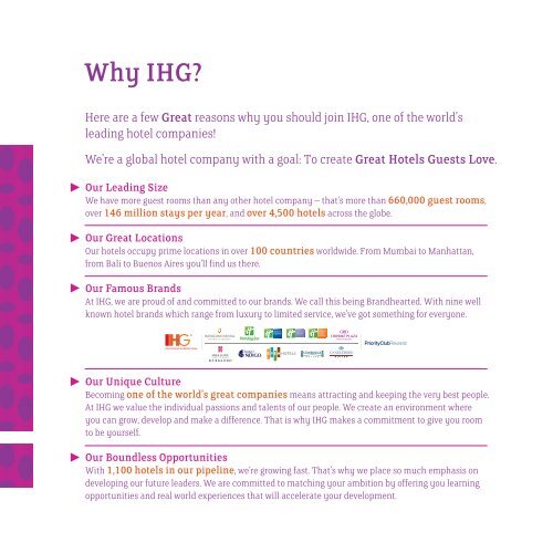 Why IHG?Here are a few Gr