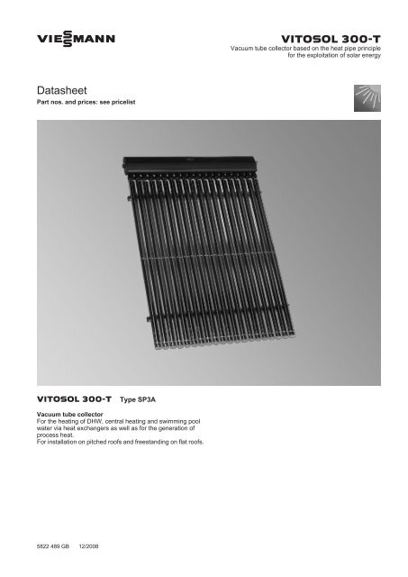 Vitosol 300-T datasheet - Viessmann