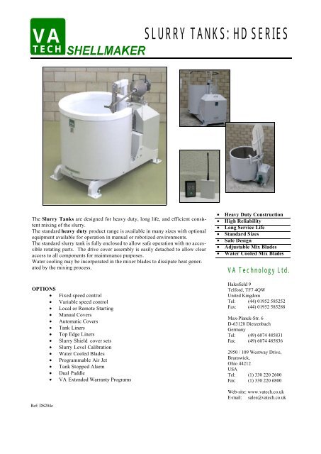 SLURRY TANKS: HD SERIES - VA Technology