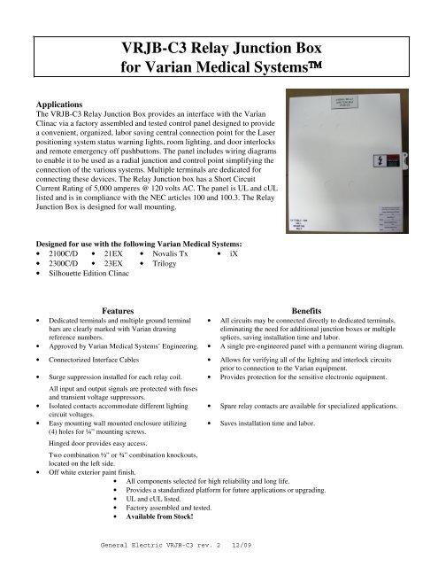 VRJB-C3 Relay Junction Box for Varian Medical SystemsÃ¢Â Â¢