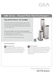 Brazed plate heat exchangers - GEA PHE Systems