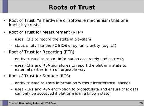 Roots of Trust Root