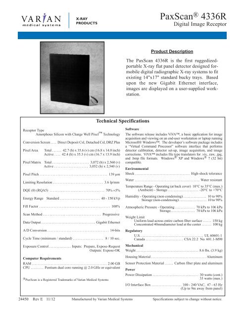 PaxScan 4336R Rev E _ Draft Copy - Varian