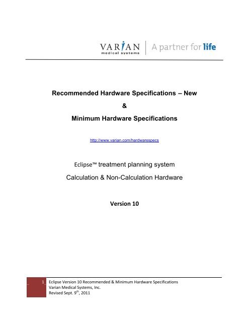 Eclipse Workstations - Varian