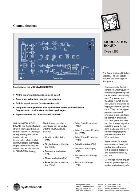 Communications MODULATION BOARD Type 4280