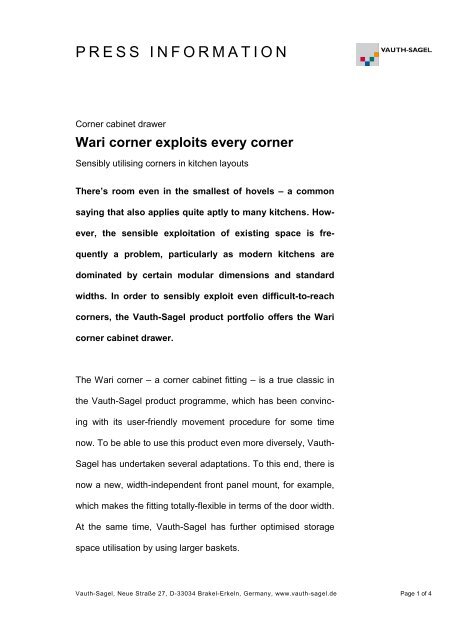 Wari corner exploits every corner - Vauth-Sagel