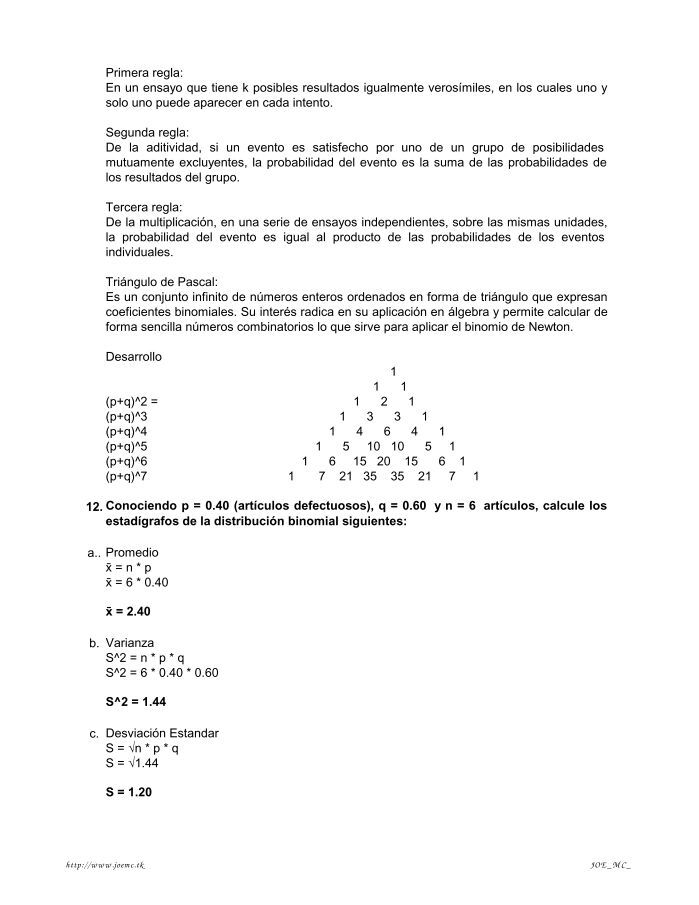 Hoja De Trabajo De Probabilidad Estadistica Aplicada A Los