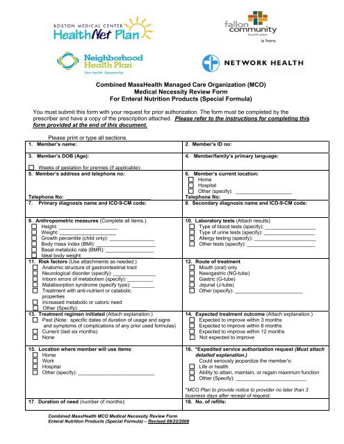 Combined MassHealth Managed Care Organization (MCO) Medical ...