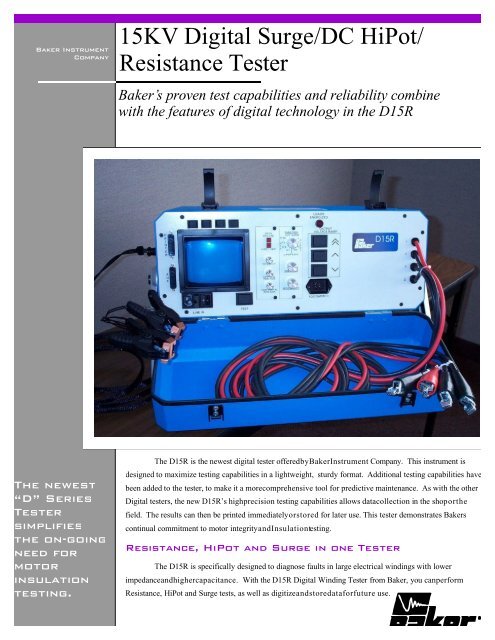 15KV Digital Surge/DC HiPot/ Resistance Tester