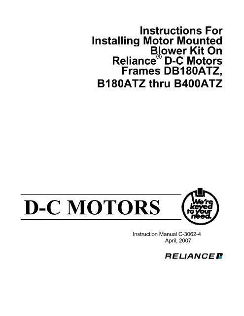 D-C MOTORS - Reliance Electric