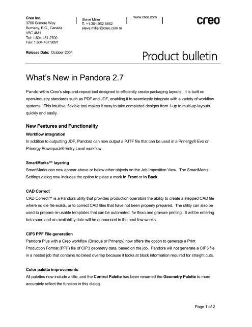 What's New in Pandora 2.7 - Kodak