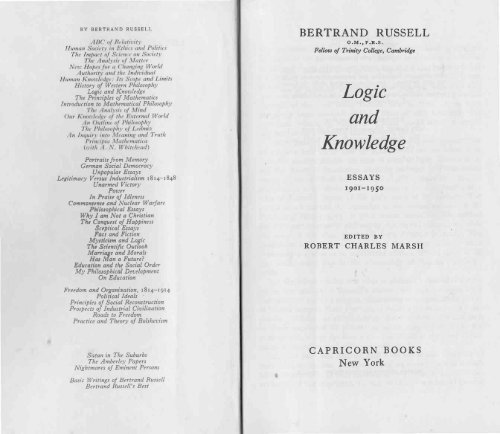"On Denoting" by Bertrand Russell - HIST-Analytic