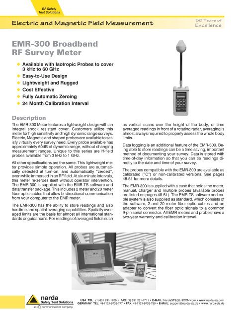 EMR-300 Broadband RF Survey Meter - Narda Safety Test Solutions