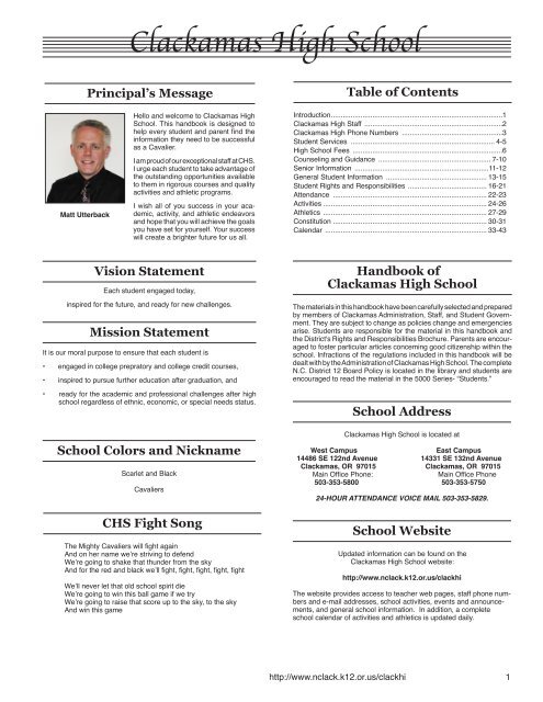 Clackamas High School - North Clackamas School District