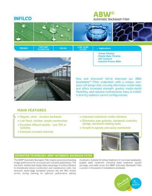 INFILCO - ABW Automatic Backwash Filter - Degremont Technologies