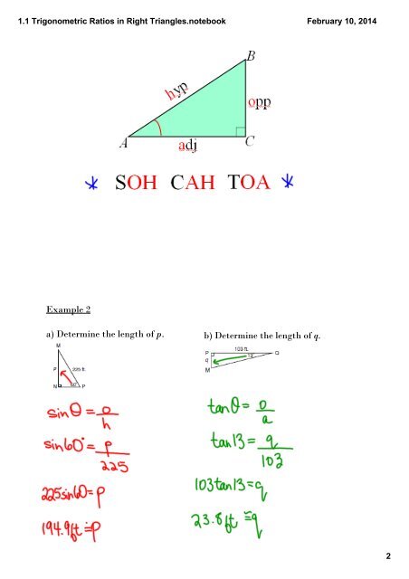 1.1 Trigonometric Ratios