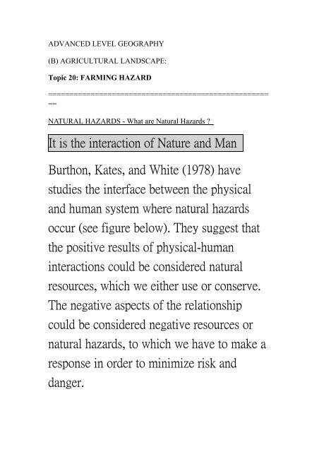 ADVANCED LEVEL GEOGRAPHY