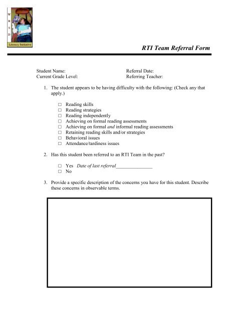 Tier II Referral Form