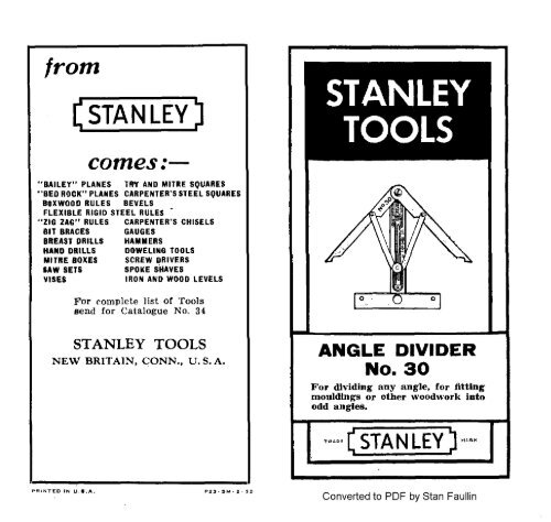 Stanley #30 Angle Divider - ToolTrip